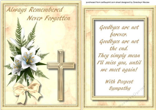 Always Remembered Never Forgotten ,5 - CUP717320_1398 | Craftsuprint