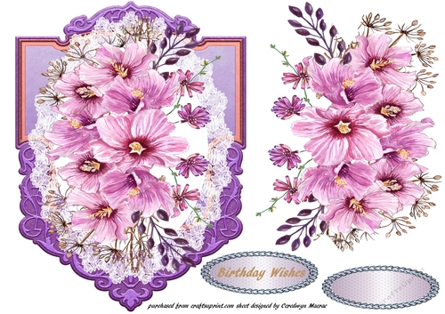 Beautiful lilac Roses in a Ornate Frame - CUP722511_1398 | Craftsuprint