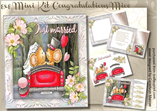 8X8 Mini Kit , Congratulations Mice - CUP729981_1398 | Craftsuprint