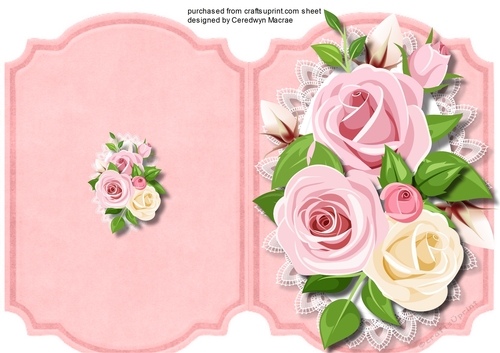 Print, Cut, and Fold, Pink Roses - CUP739186_1398 | Craftsuprint