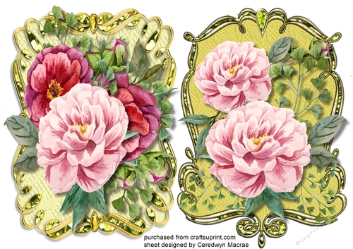 2 Lovely Vintage Flower Toppers - CUP744586_1398 | Craftsuprint