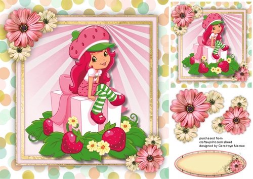 Little Miss Strawberry on a gift box - CUP791370_1398 | Craftsuprint