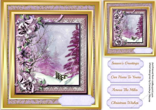 Beautiful Lilac Christmas Scene - CUP791532_1398 | Craftsuprint