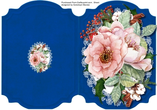 Print and Cut , Pink Christmas Roses - CUP799985_1398 | Craftsuprint