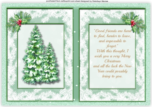 A5 incert with Verse and Fir Trees, - CUP800656_1398 | Craftsuprint