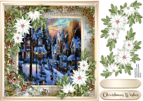 Christmas scene with Poinsettias - CUP800747_1398 | Craftsuprint