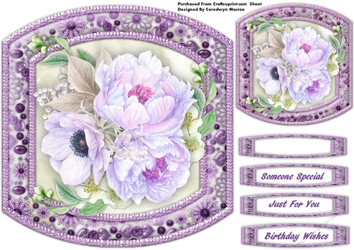 Beautiful Lilac roses in a Flower Frame - CUP833883_1398 | Craftsuprint