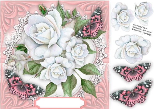 White Roses Roses on Vintage Lace 6 - CUP848145_1398 | Craftsuprint