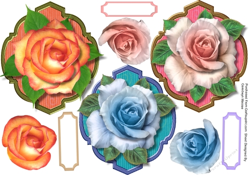 3 lovely Shaped Rose Toppers - CUP860778_1398 | Craftsuprint