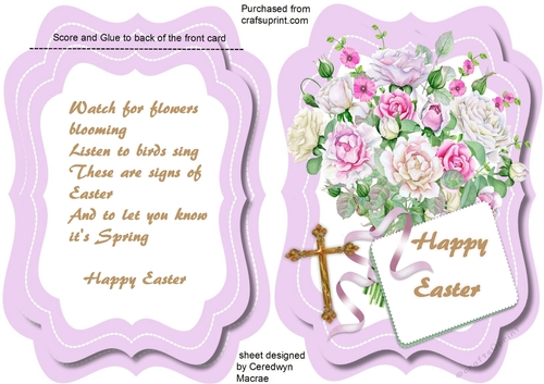 Tent card , Happy Easter - CUP866412_1398 | Craftsuprint