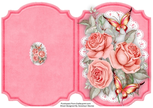 Print, Cut and Fold Pink Roses - CUP868137_1398 | Craftsuprint