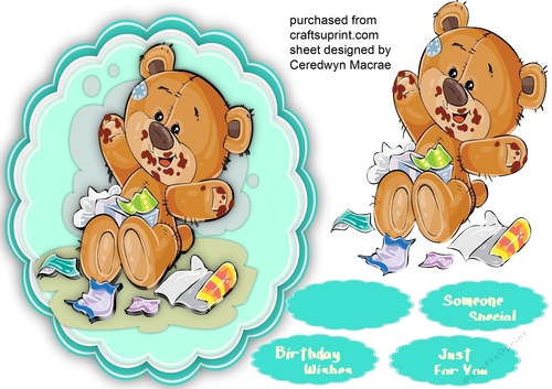 Sweet Teddy Topper 2 - CUP872793_1398 | Craftsuprint