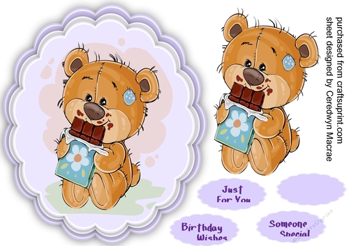 Sweet Teddy Topper 4 - CUP872795_1398 | Craftsuprint