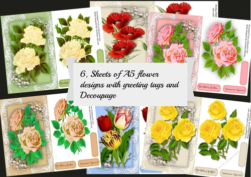 6,Sheet A5 Floral Flowers - CUP879892_1398 | Craftsuprint