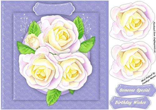 Vanilla Ice Cream Roses - CUP883758_1398 | Craftsuprint
