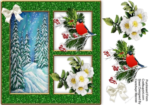 Christmas Triad , Trees and Birds - CUP888226_1398 | Craftsuprint