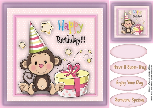 Monkeys Birthday Wishes - CUP899217_1398 | Craftsuprint