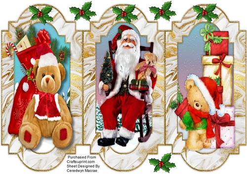 Lovely Christmas Tri-Fold Card 3 - CUP910577_1398 | Craftsuprint