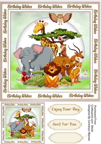 Birthday Zoo Friends 1 - CUP911089_1398 | Craftsuprint