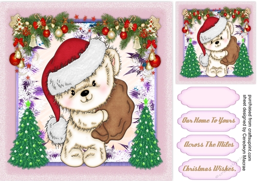 Scruffy Santa Bear - CUP919142_1398 | Craftsuprint