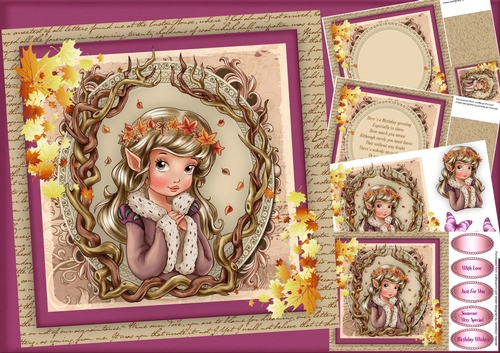 8x8 Mini Kit Princess Autumn Leaves - CUP920004_1398 | Craftsuprint