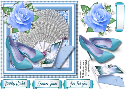 Beautiful Fan and Rose - CUP936579_1398 | Craftsuprint
