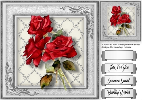 Beautiful Red Roses on a Lattice Grid - CUP950781_1398 | Craftsuprint