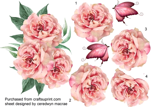 Beautiful Pink Cutout Roses - CUP968897_1398 | Craftsuprint