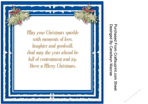 Christmas Insert With Verse , Blue - CUP974846_1398 | Craftsuprint