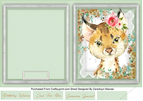 Print, and Cut , Beautiful Bobcat - CUP983320_1398 | Craftsuprint