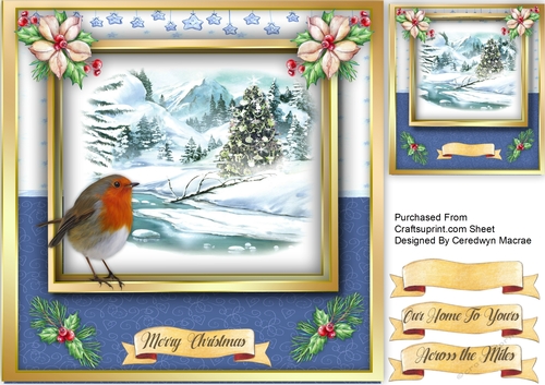 Christmas Scene with Robin - CUP995137_1398 | Craftsuprint