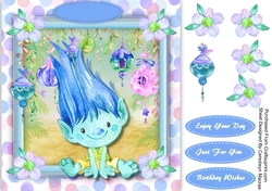 Little Troll in Blue 2 - Photo by Kelly Patterson Card making at Home