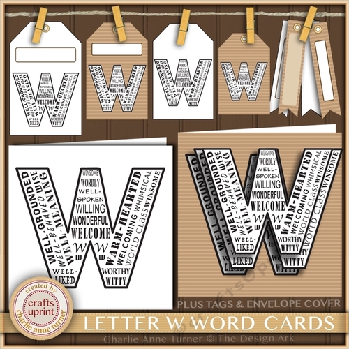 W Letter word card - CUP876317_89503 | Craftsuprint
