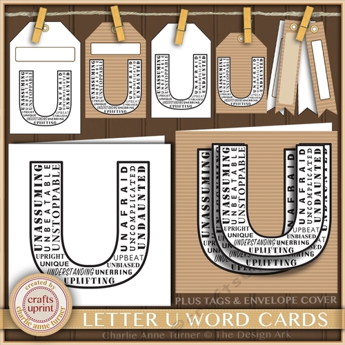 U Letter word card - CUP876321_89503 | Craftsuprint