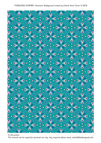 Geometric Turquoise Backing Paper - CUP878049_89503 | Craftsuprint