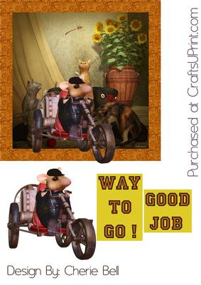 Good Job Mouse Congratulations Card Sheet - CUP306696_1664 | Craftsuprint