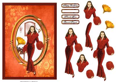 Vintage Lady Card Front - CUP100020_566 | Craftsuprint