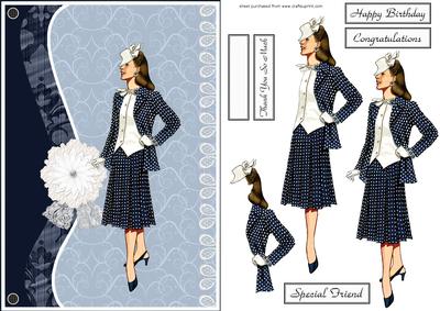 Elegant Lady Card Front - CUP135117_566 | Craftsuprint