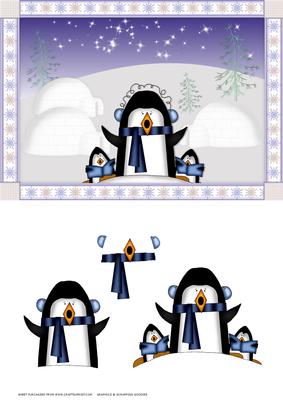Penguin Choir Card Front - CUP142673_566 | Craftsuprint