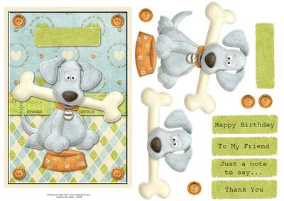 Dog and Bone Card Front - CUP205218_566 | Craftsuprint