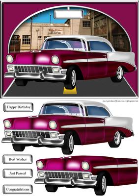 Retro Car Card Front - CUP458625_566 | Craftsuprint
