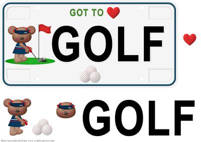 Love Golf License Plate Dl Card - CUP632629_566 | Craftsuprint