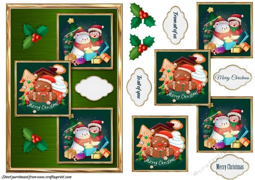 Christmas 3 square card front - CUP990831_566 | Craftsuprint
