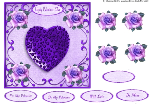Purple Happy Valentines Day - CUP851225_20877 | Craftsuprint