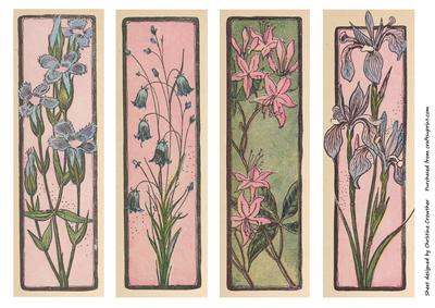 Four Floral Bookmarks or Topper Panels - CUP202918_994 | Craftsuprint