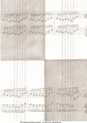 Sepia & Cream Music Score Background - CUP208612_994 | Craftsuprint