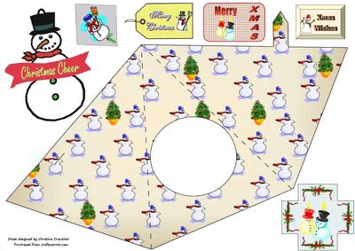 Snowman Triangle-dangle - CUP245014_994 | Craftsuprint