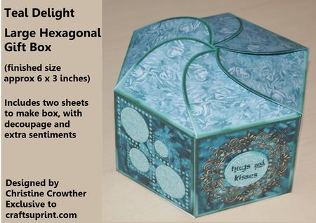 Teal Delight Large Hexagonal Gift Box Mini Kit - CUP382503_994 ...
