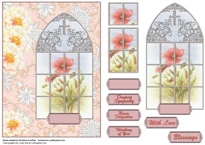 Red Poppy in Church Window - Never Forgotten - Sympathy - CUP486710_994 ...