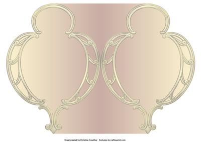 Rosy Glow - Art Deco Frame Shaped Insert - CUP543567_994 | Craftsuprint